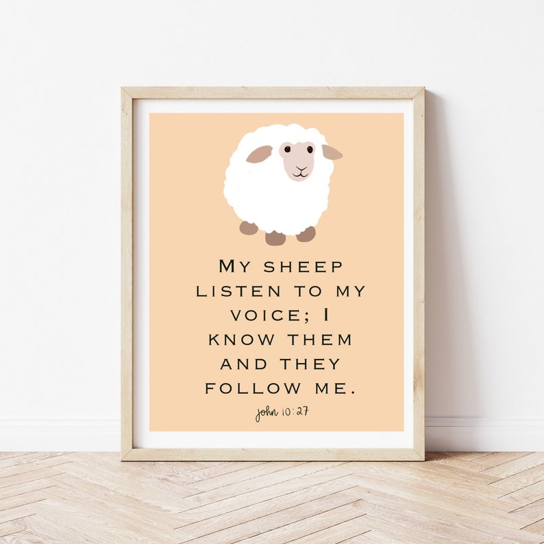 My Sheep Listen to My Voice, Bible Verse Digital Download, Scripture ...