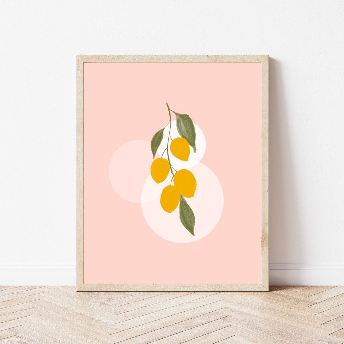 Lemons Printable | Modern Pink Abstract Art | 8"x10" PNG File | DIGITAL ...