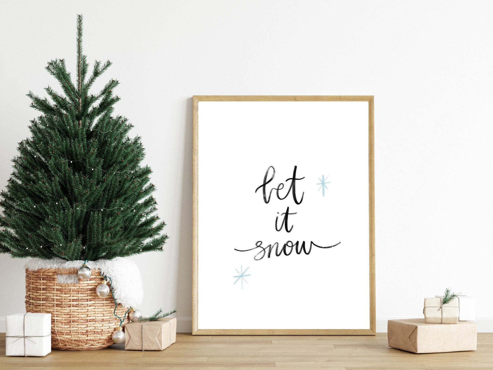 Let It Snow Printable | DIGITAL DOWNLOAD | Christmas Wall Art | Digital ...