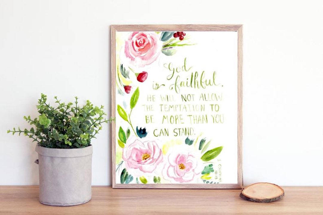 Watercolor Scripture Painting, Original Watercolor Bible Verse Artwork ...
