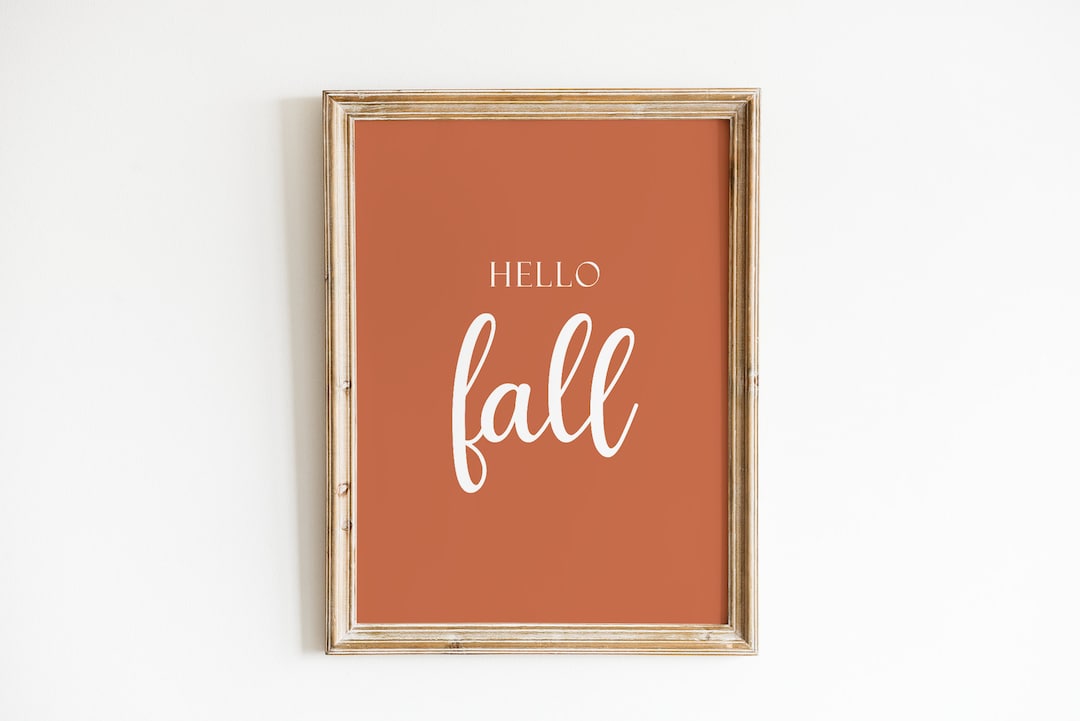 Hello Fall Printable | DIGITAL DOWNLOAD | Autumn Digital Print | 8"x10 ...