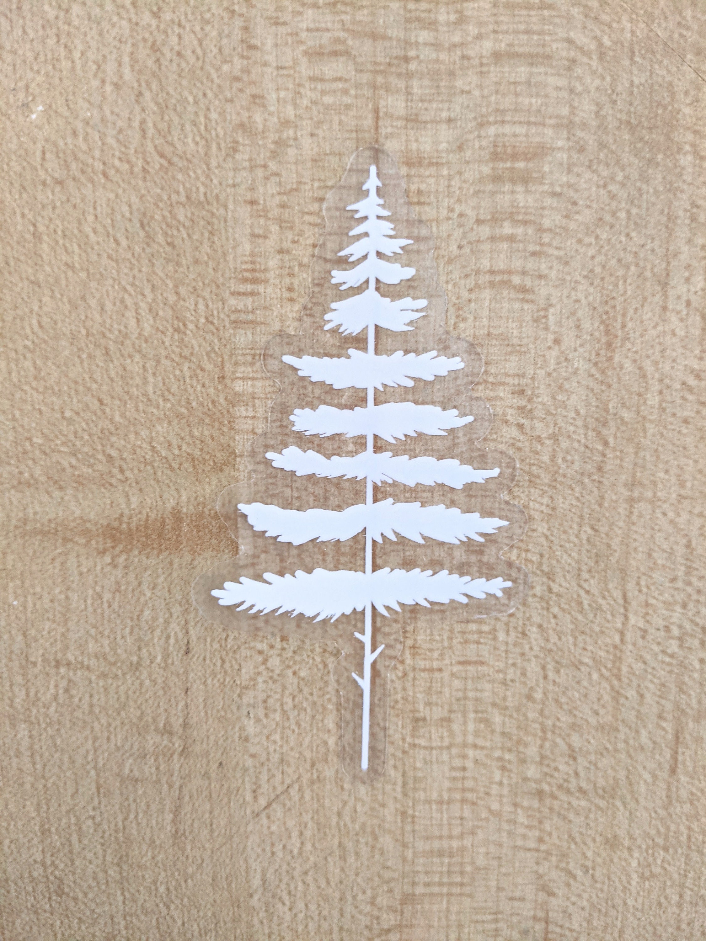 Clear Pine Tree Vinyl Sticker, Waterproof, Pine Sticker, Laptop Sticker ...