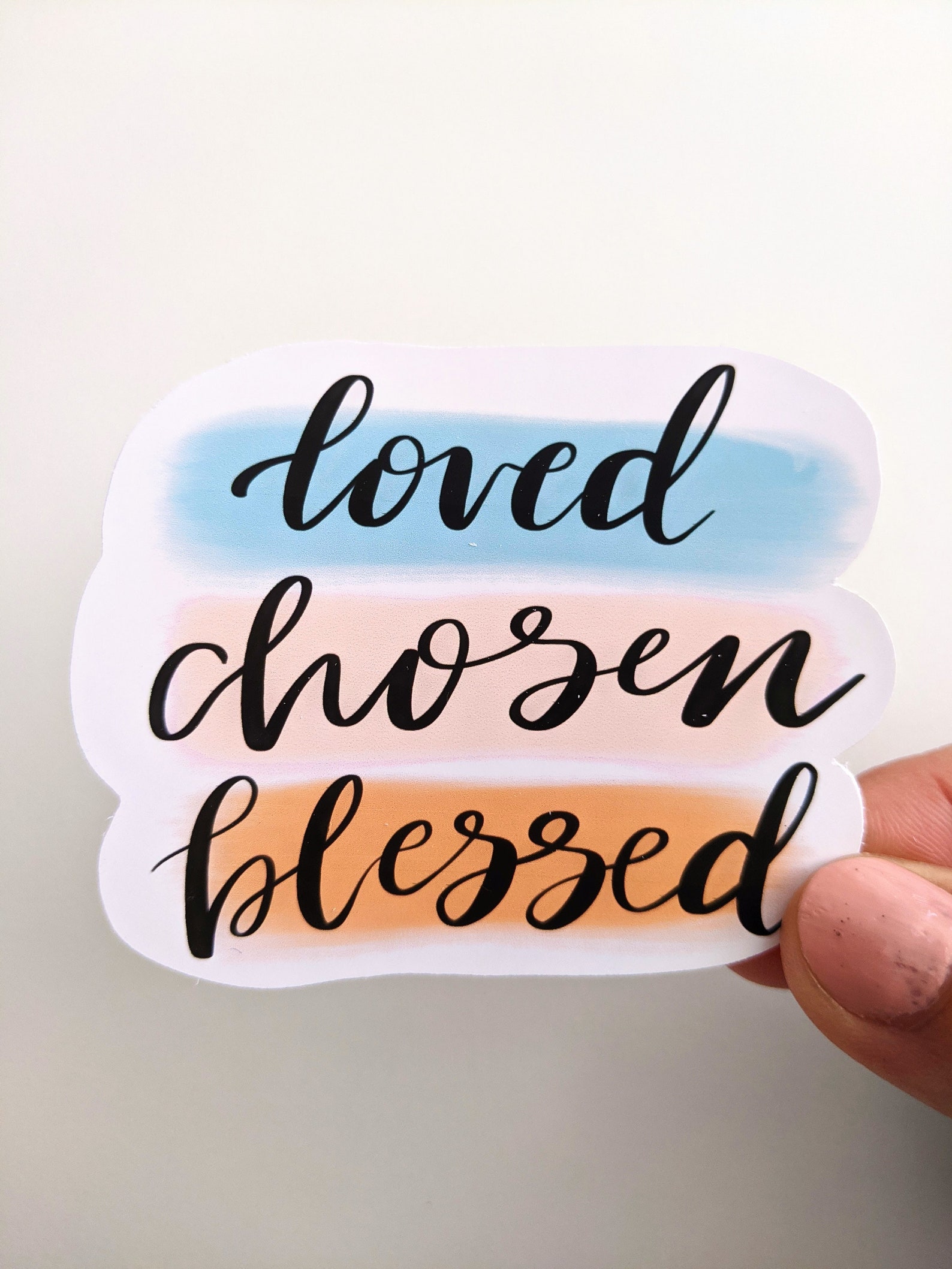 Loved Chosen Blessed Stickers, Christian Sticker, Vinyl Sticker, Laptop ...