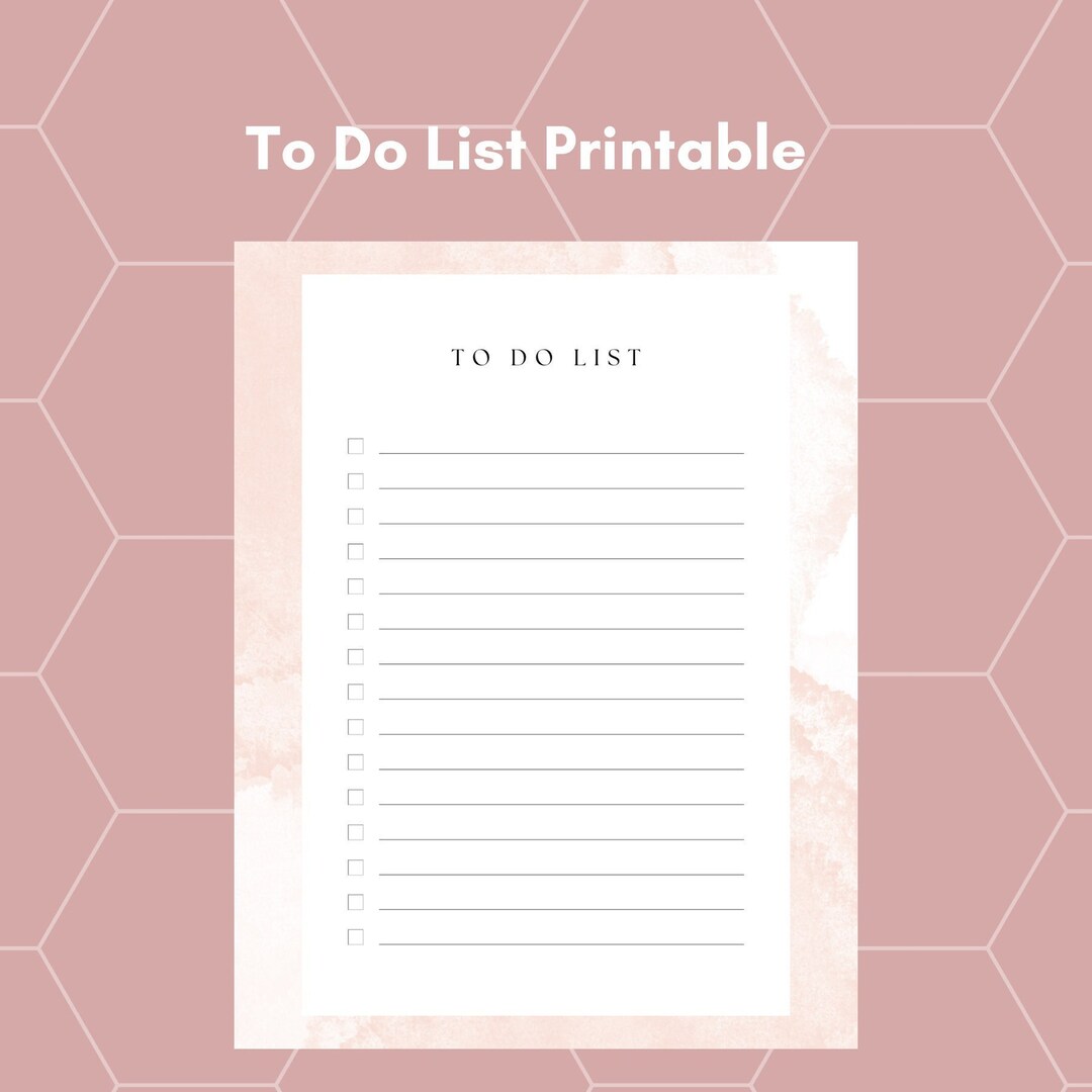 To Do List Printable | Digital Download | Instant Download | Task List ...