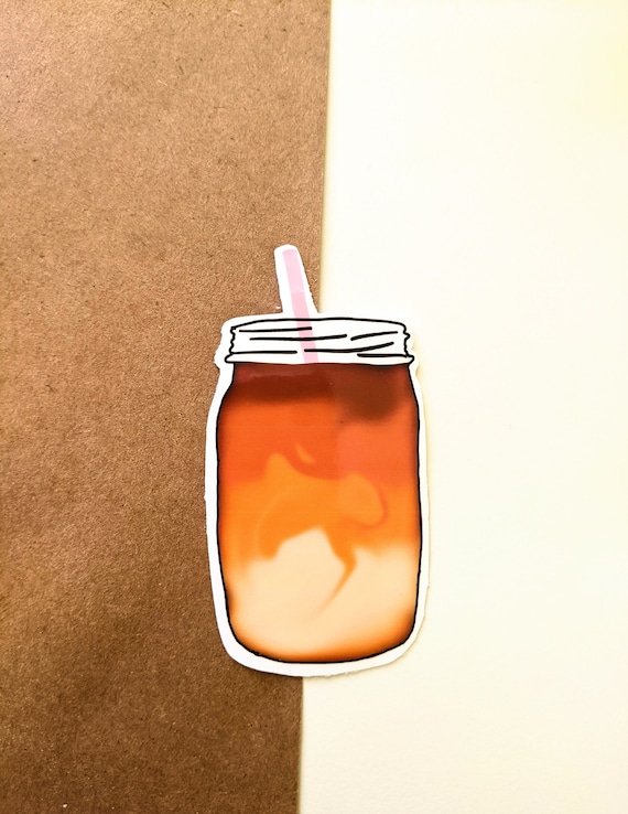 Iced Coffee Sticker Mason Jar Sticker Coffee Lovers Sticker | Etsy