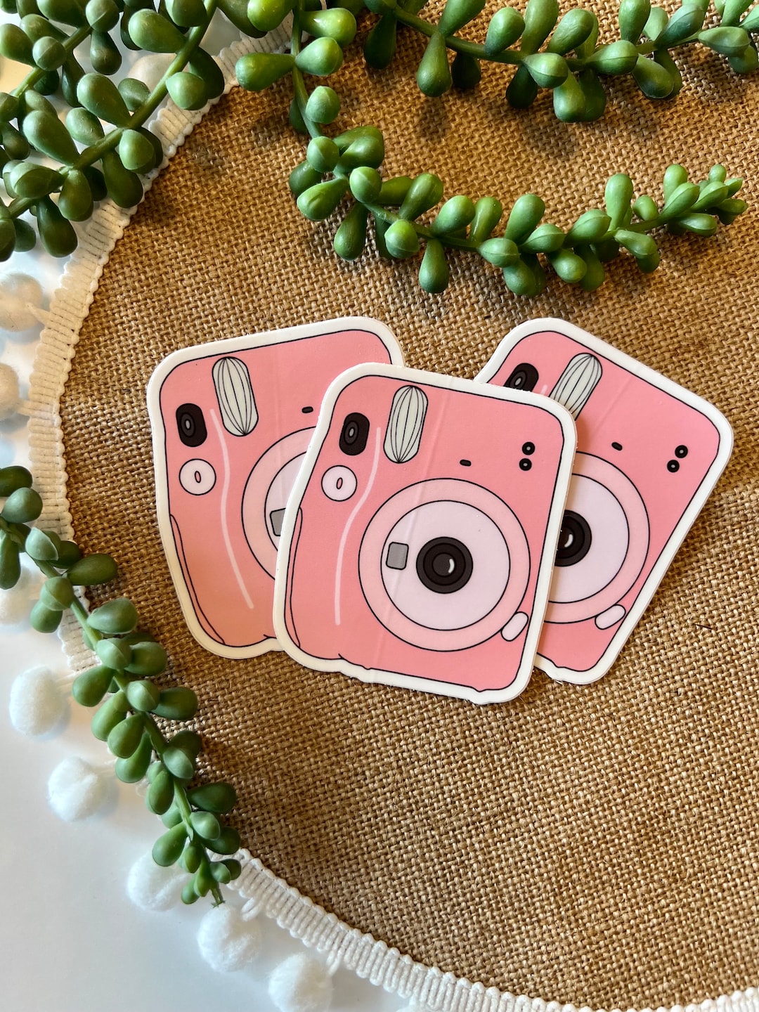 Pink Polaroid Camera Sticker | Hand Drawn Sticker | Laptop and Water ...