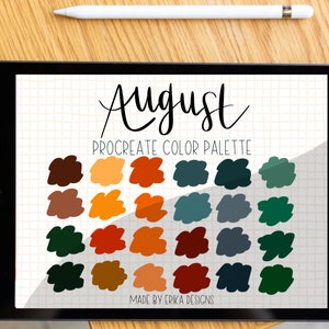 August Color Palette / Fall Colors / Autumn Colors / Procreate Color ...