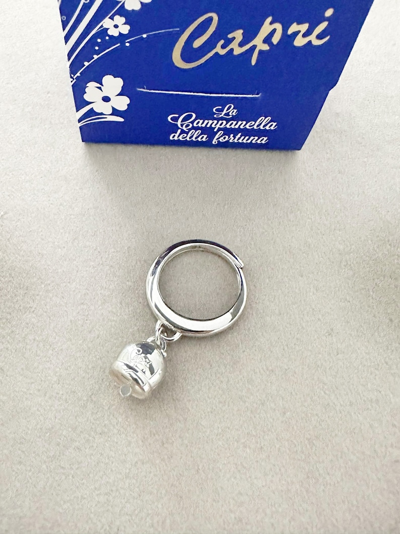 925 Silver Woman Ring Capri Bell Lucky Charm Pendant - Etsy