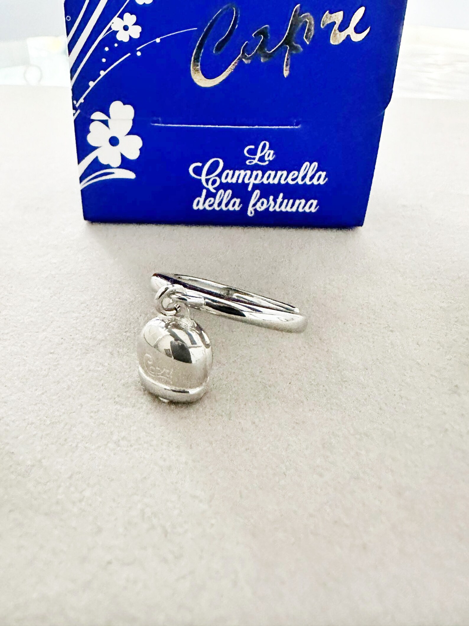 925 Silver Woman Ring Capri Bell Lucky Charm Pendant - Etsy