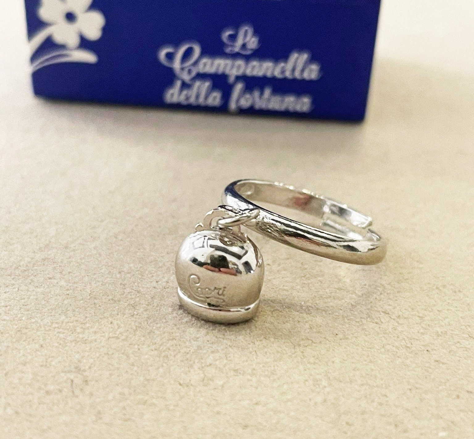 925 Silver Woman Ring Capri Bell Lucky Charm Pendant - Etsy