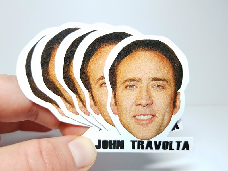 Meme Sticker nicolas Cage John Travolta Funny - Etsy