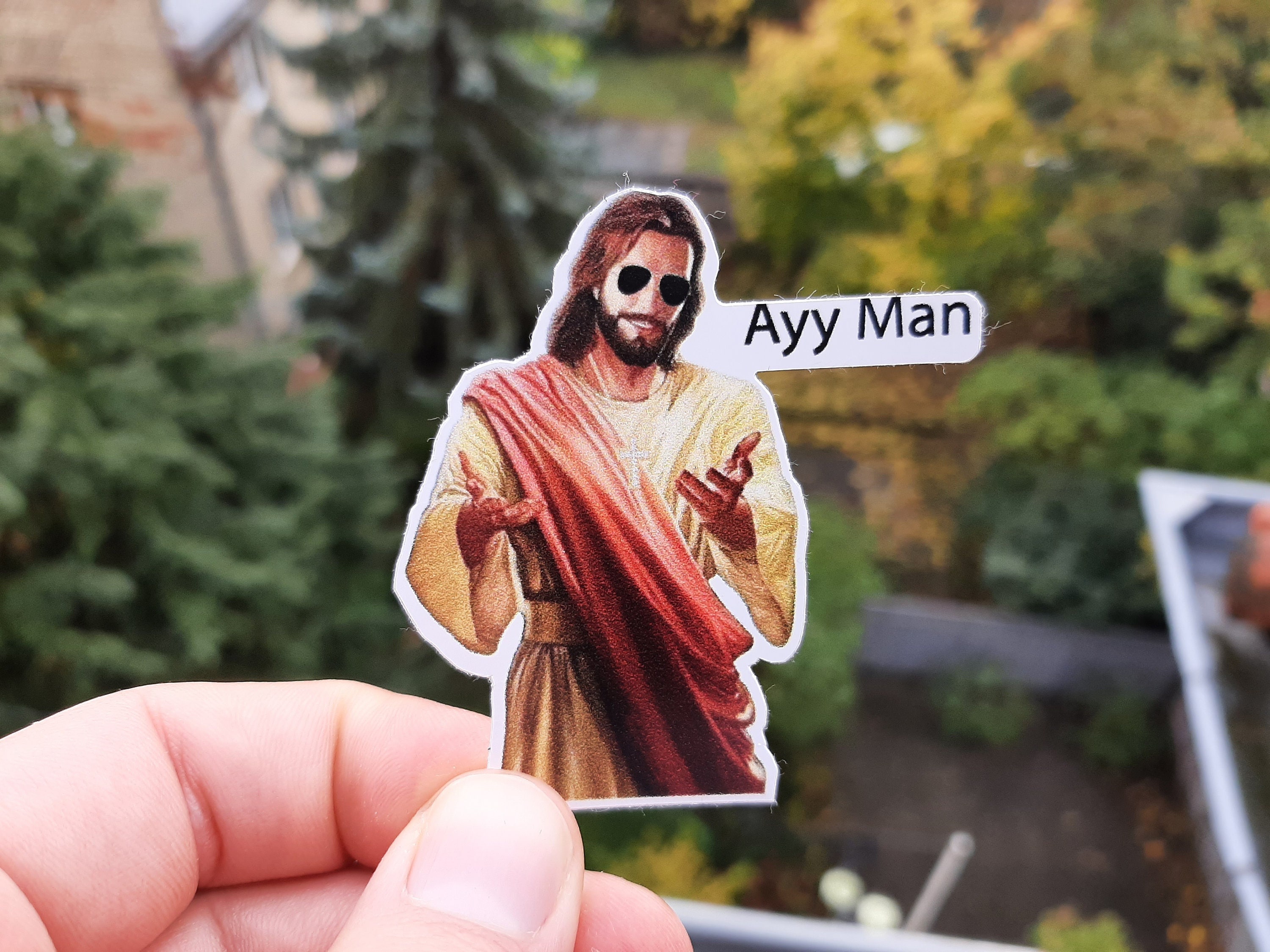 Meme Sticker jesus Ayy Man the Funniest and - Etsy