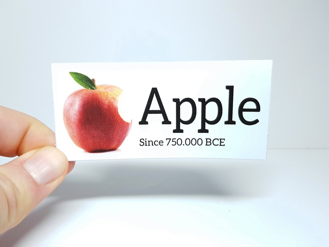 3.54x1.61'' Meme Sticker "apple - Since 750.000 Bce" Funny Apple ...