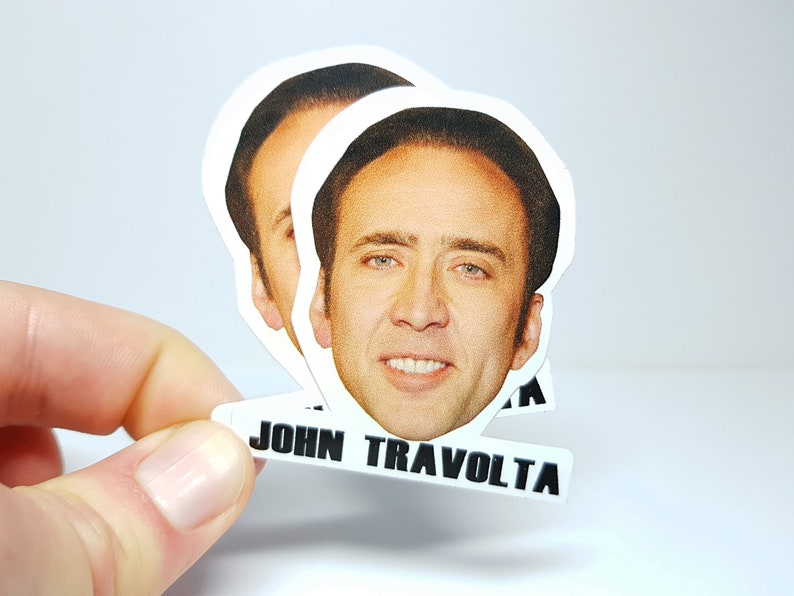 Meme Sticker nicolas Cage John Travolta Funny - Etsy