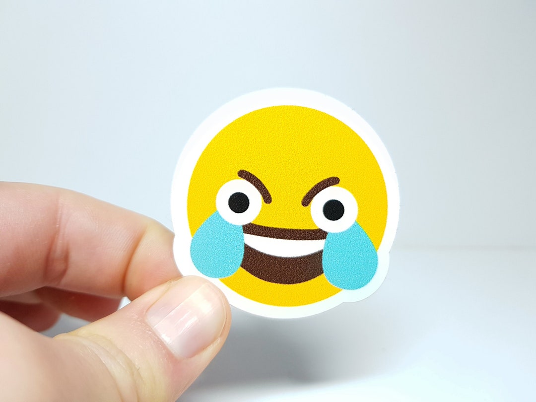 Meme Sticker "open Eye Crying Laughing Emoji" Funny Sticker - Etsy