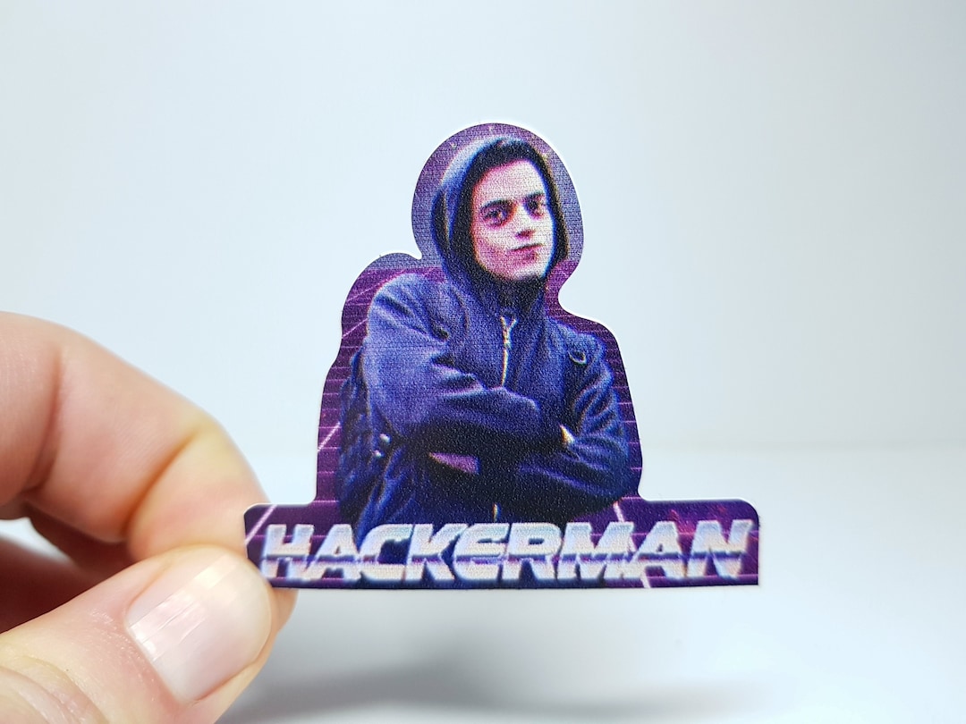 Meme Sticker "hackerman" Hack the Entire Internet Together With Rami Malek! - Etsy