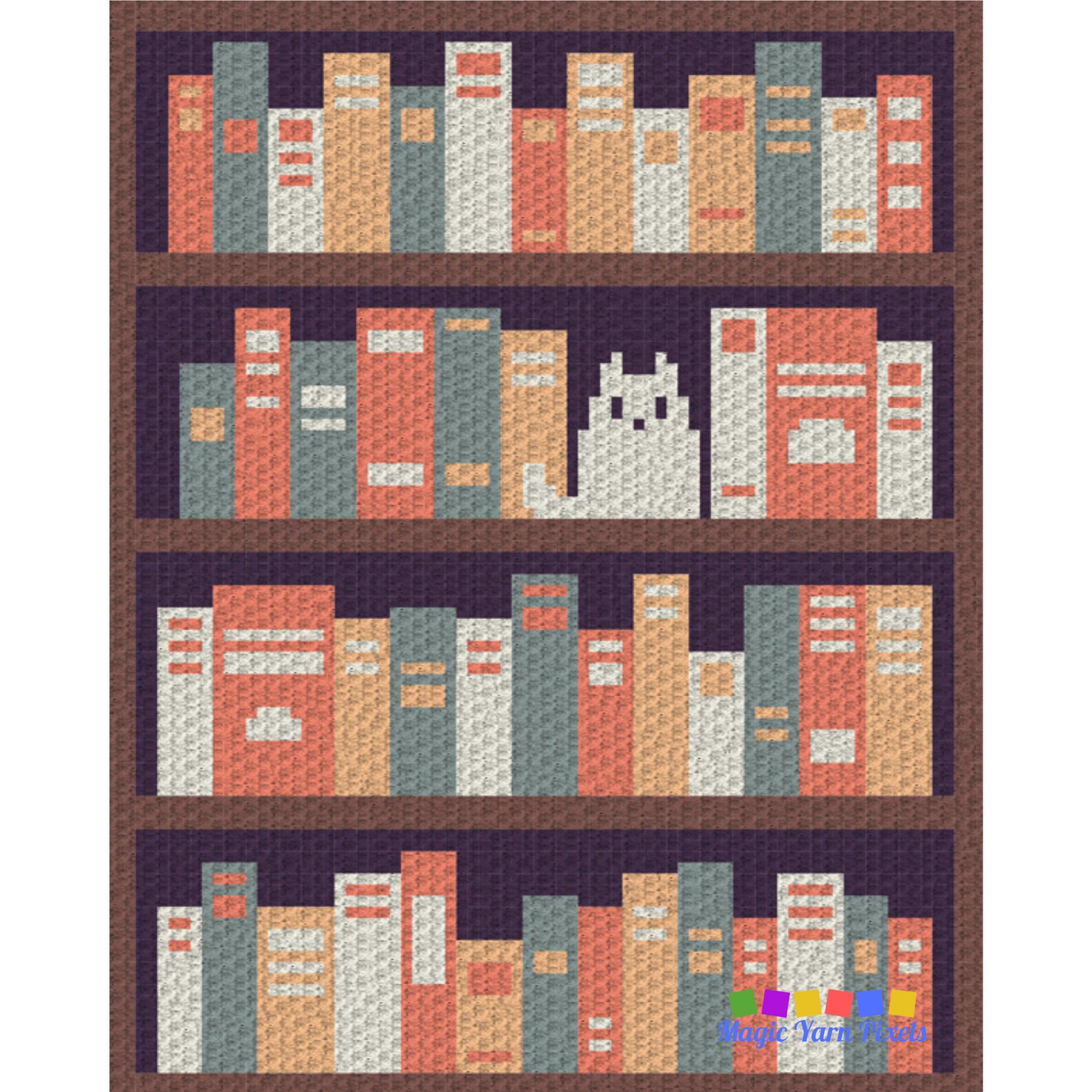 Bookshelf Print Graph + Written Pattern for C2C & Tapestry Crochet ...