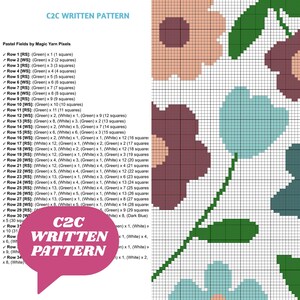 Pastel Flower Garden Crochet Blanket Pattern – C2C Graph (digital ...