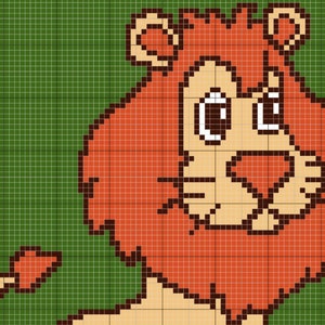 Safari Lion Graph + Written Pattern for C2C & Tapestry Crochet - Lion ...