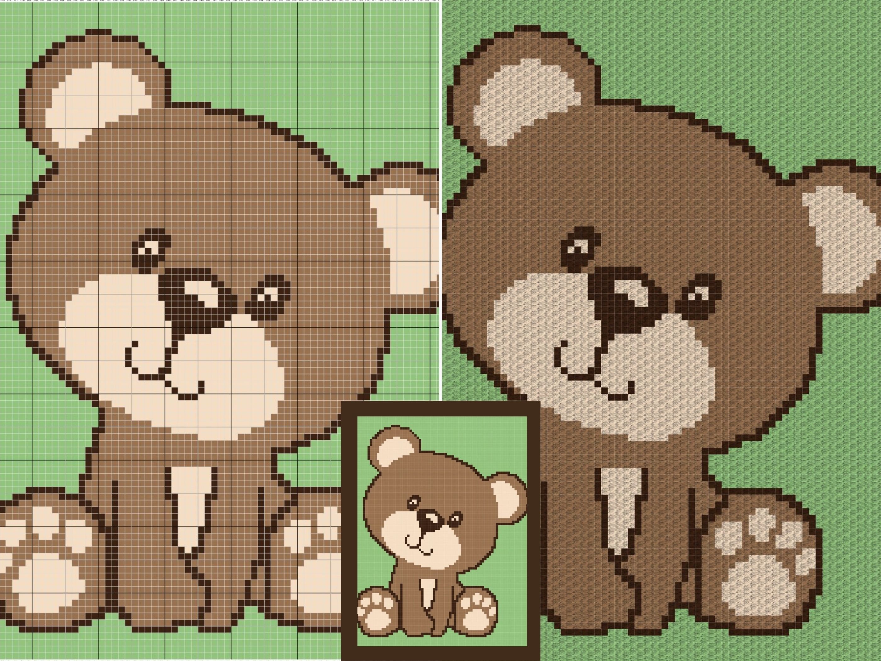 Cute Teddy Bear Graph Written Pattern for C2C & Tapestry - Etsy