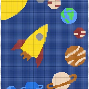 Solar System Planets Graph & Pattern C2C Tapestry Crochet - Space ...