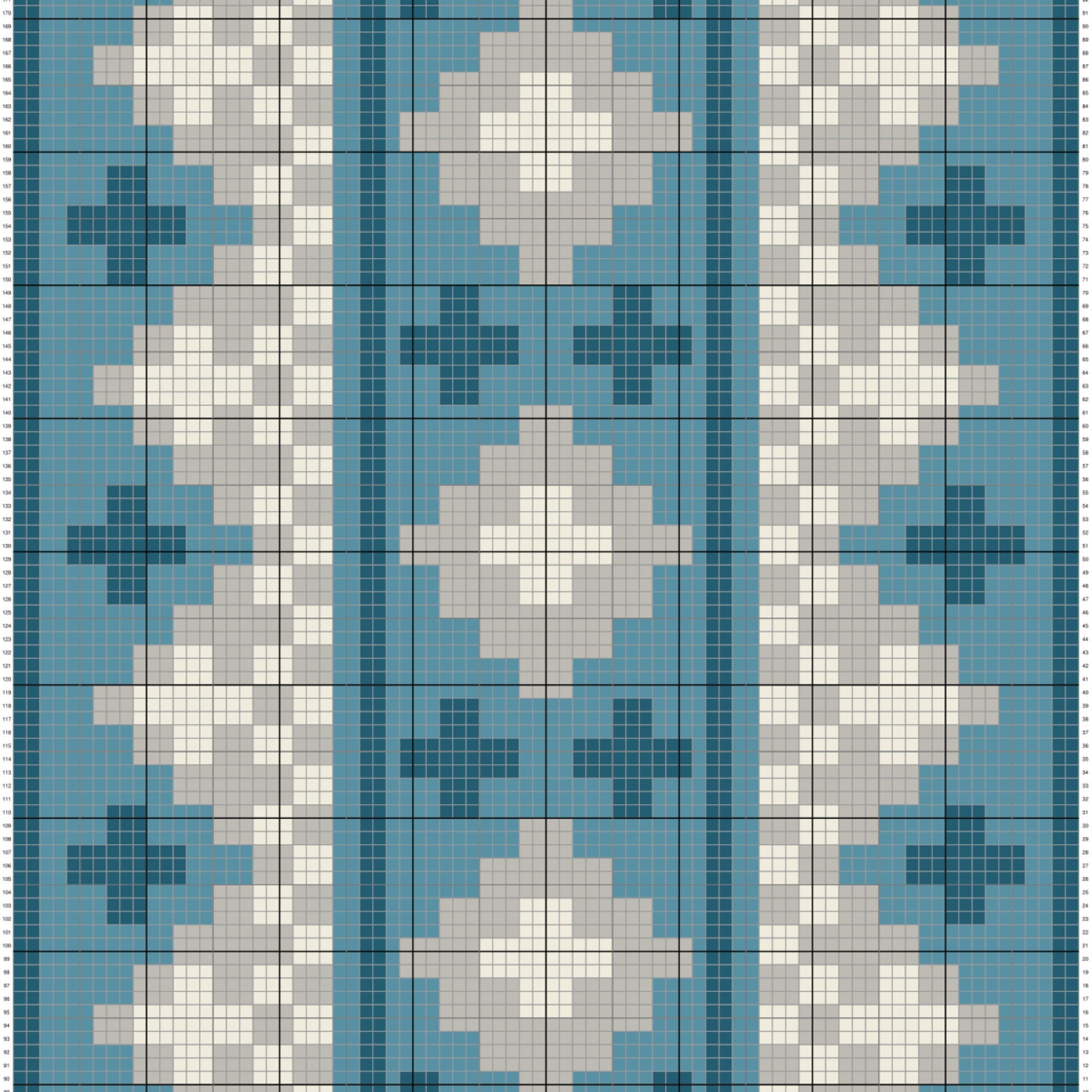 Folk Art Blanket Crochet Pattern | Geometric Afghan Graph (PDF Pattern ...