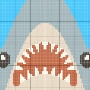 Baby Shark Head Graph and Pattern C2C & Tapestry Crochet - Sea Fish ...