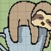 Sloth on Teacup Crochet Pattern - C2C Graphgan, Tapestry (digital ...