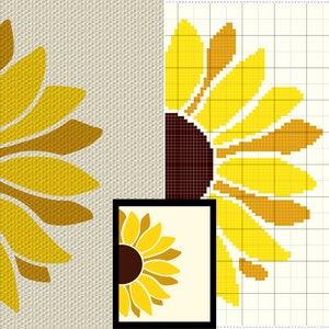 Sunflower Graph and Pattern C2C & Tapestry Crochet - Sunflower Summer ...