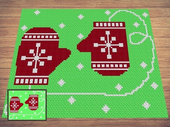Mitten C2c Crochet Afghan Graph Free Pattern