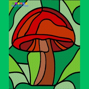 Stained Glass Mushroom Graph and Pattern C2C & Tapestry Crochet ...