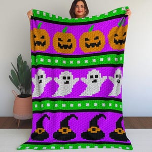 Spooky Halloween Graph and Pattern C2C & Tapestry Crochet | Halloween ...