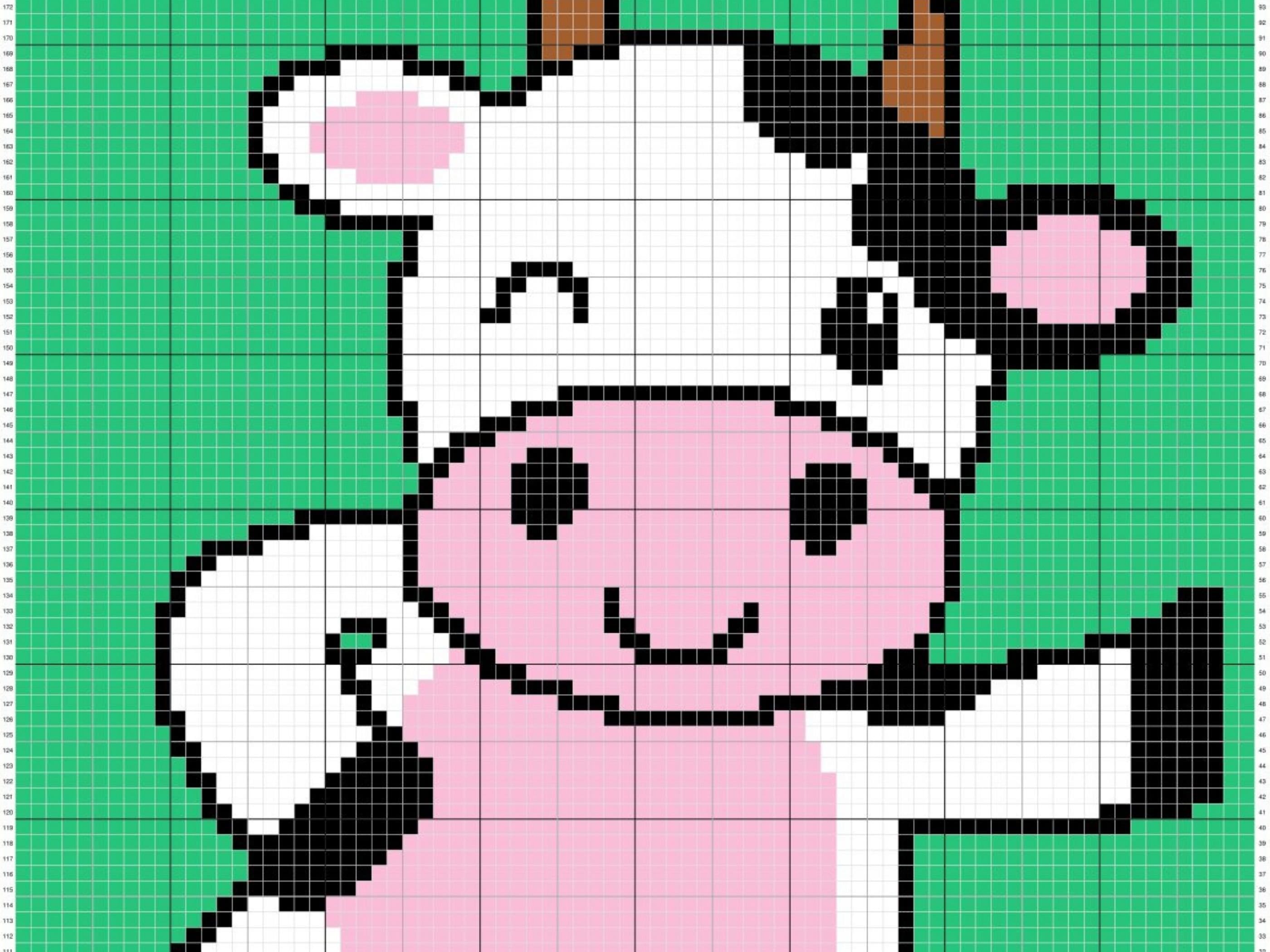 Happy Cow Graph Written Pattern for C2C & Tapestry Crochet - Etsy UK