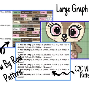 Kawaii Baby Deer Graph and Pattern C2C & Tapestry Crochet - Deer ...