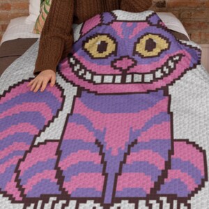 Smiling Cheshire Cat Written Pattern & Graph C2C + Tapestry Crochet ...