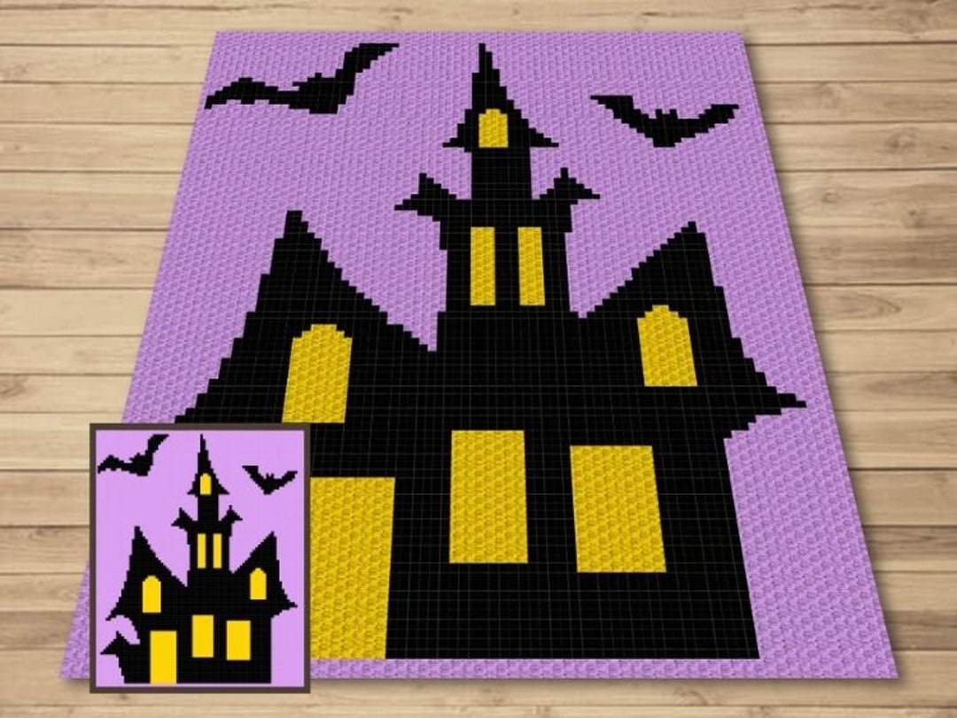 Halloween Haunted Mansion Graph + Written Pattern for C2C & Tapestry ...