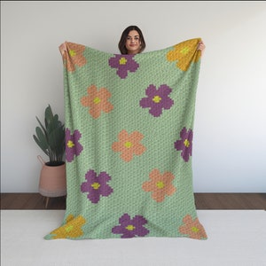 Colorful Flowers Graph and Pattern C2C & Tapestry Crochet - C2C Flower ...