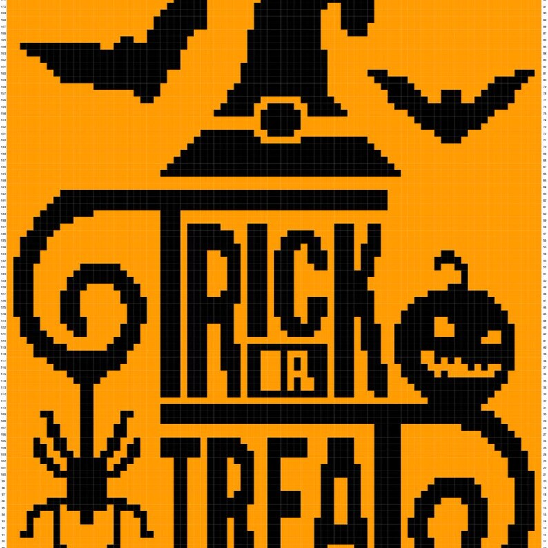 Halloween Trick or Treat Crochet Graph – C2C Blanket Pattern (PDF) - Etsy