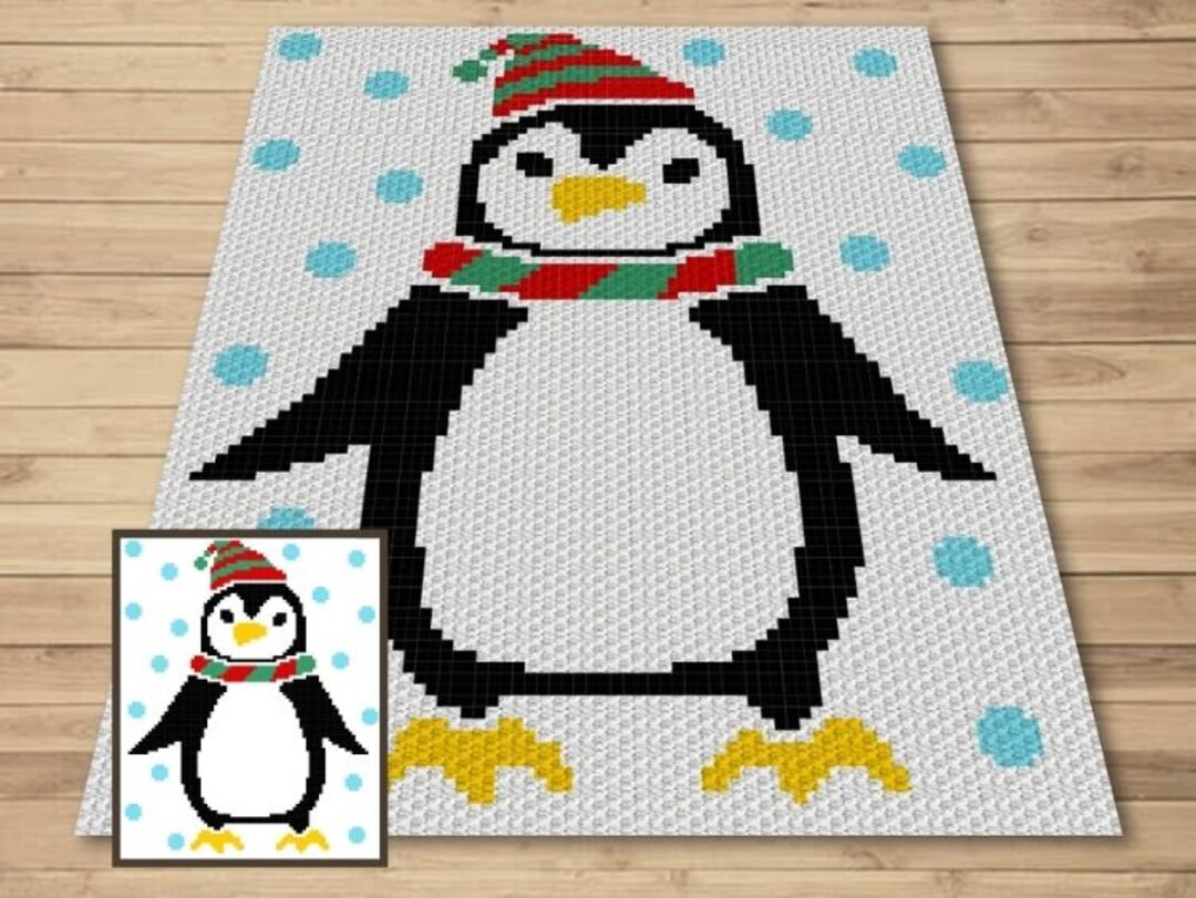 Christmas Penguin Graph + Written Pattern for C2C & Tapestry Crochet ...