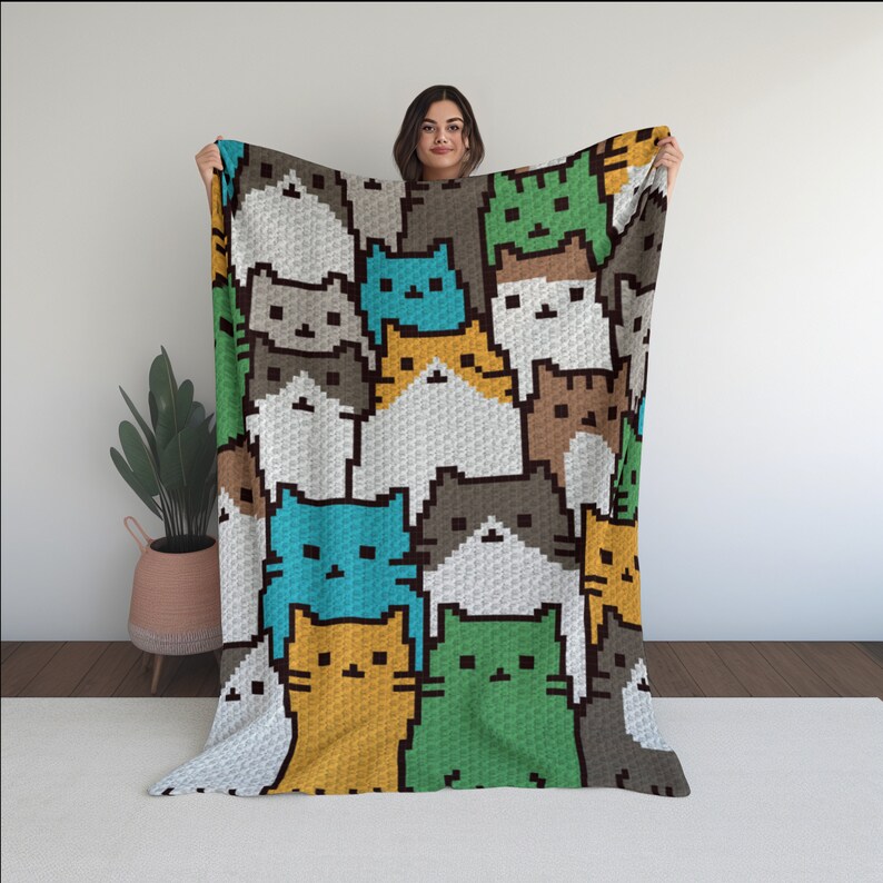 Crowded Cats Crochet Blanket Pattern | C2C Graph and Tapestry (PDF ...