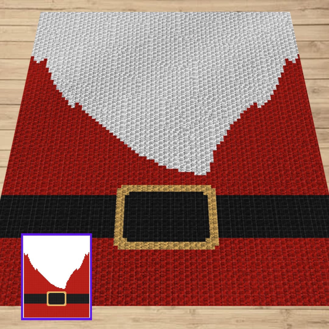 Santa Blanket Crochet Pattern + Graph C2C and Tapestry Crochet | C2C ...
