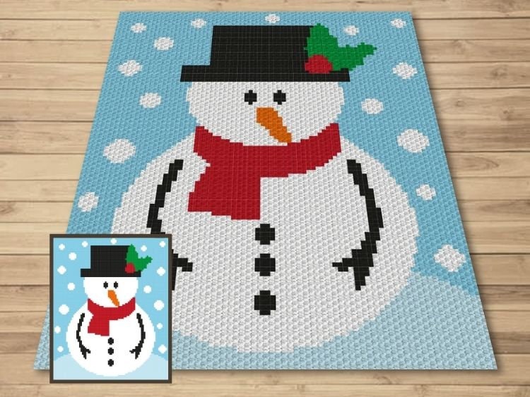 Christmas Snowman Graph Written Pattern for C2C & Tapestry - Etsy UK