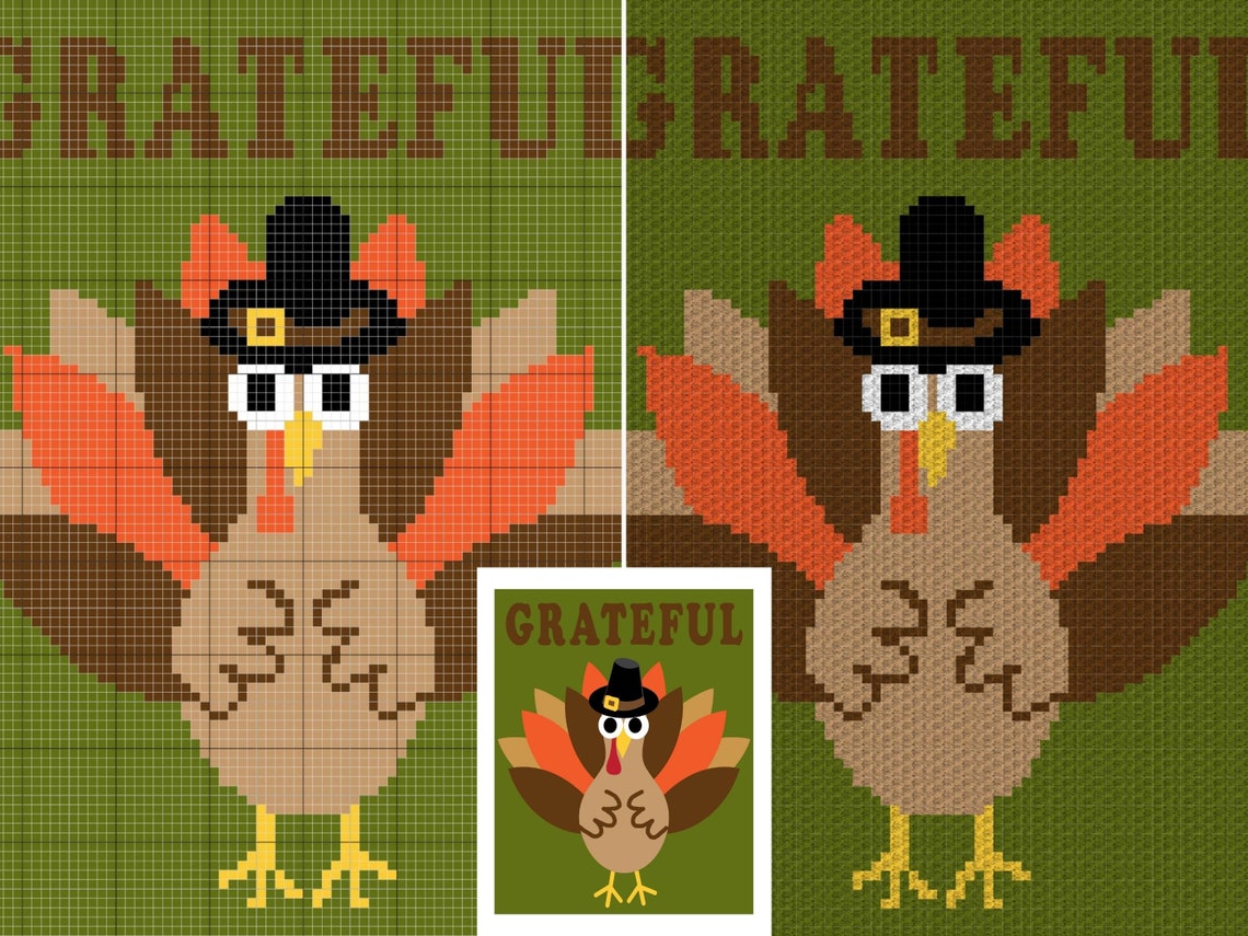 Thanksgiving Turkey Graph Written Pattern for C2C & Tapestry | Etsy