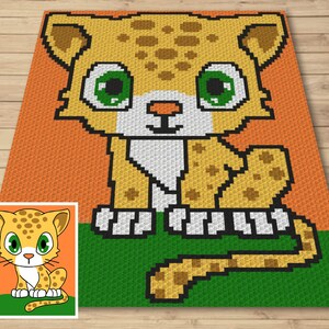 Cute Baby Leopard Graph and Pattern C2C & Tapestry Crochet - Baby ...