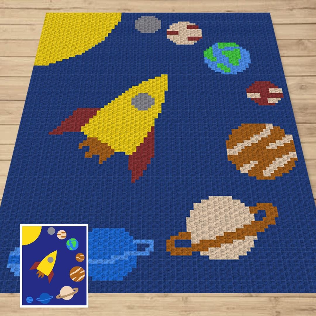 Solar System Planets Graph & Pattern C2C Tapestry Crochet - Space ...