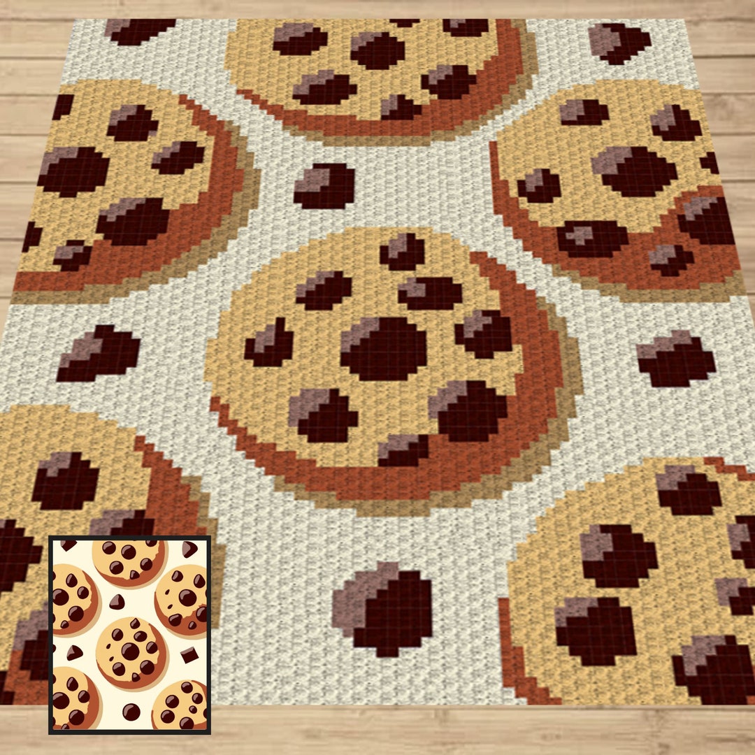 Chocolate Chip Cookie Blanket Graph + Written Pattern | Crochet Blanket ...