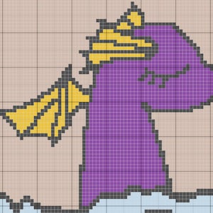 Baby Dragon Graph and Pattern C2C & Tapestry Crochet - Dragon Egg C2C ...