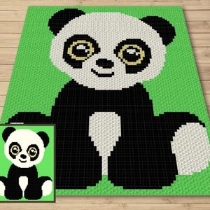 C2C Baby Panda Blanket Crochet Pattern With Written/color - Etsy