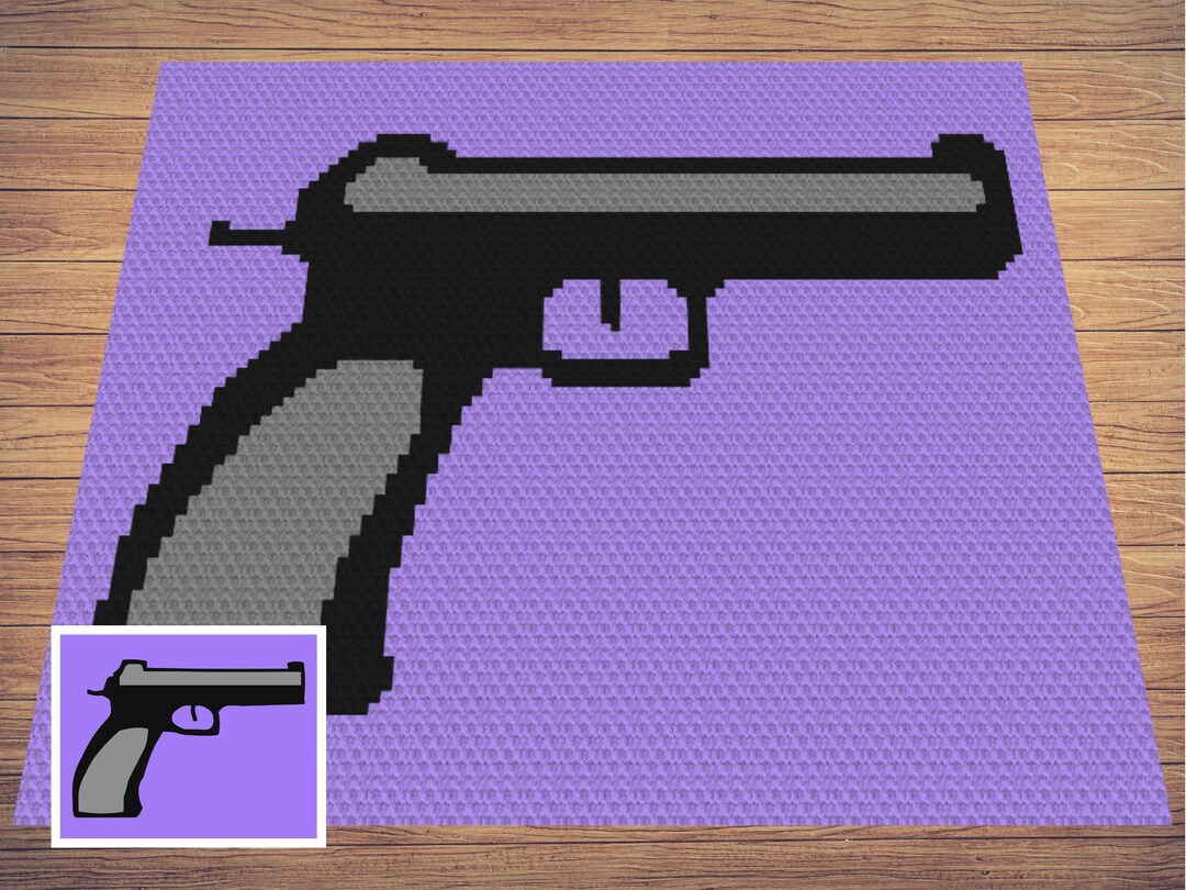 Pistol Graph and Pattern C2C & Tapestry Crochet - C2C Crochet Patterns ...