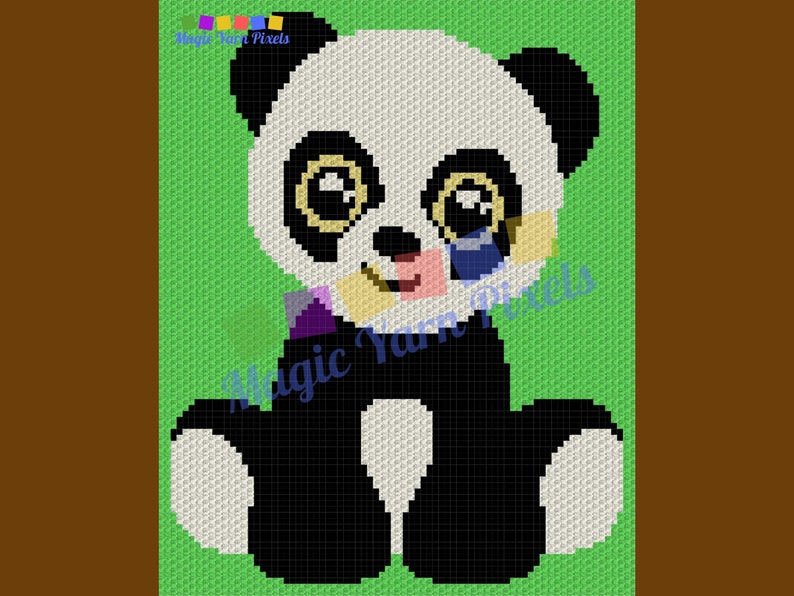 Cute Baby Panda Graph + Written Pattern for C2C & Tapestry Crochet ...